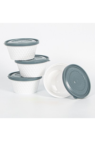 Gri Petek Kapaklı Saklama Kabı