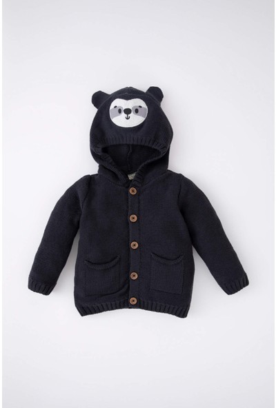 DeFacto Erkek Bebek Regular Fit Hayvan Desenli Kapüşonlu Hırka X5298A222AU DeFacto Erkek Bebek Regular Fit Hayvan Desenli Kapüşonlu Hırka X5298A222AU