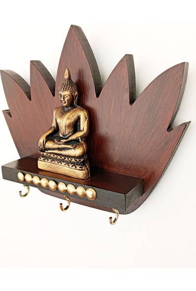 Buda Buddha Lotus Dekorlu Anahtar Askısı