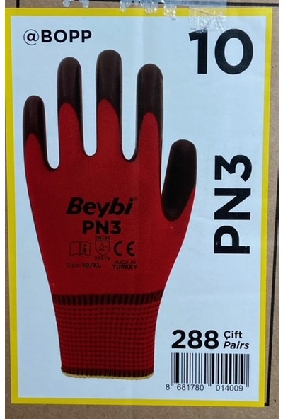 Beybi Beybi̇ Pn3 Kirmizi Ni̇tri̇l Eldi̇ven 288 Çi̇ft 10/ Xl Beybi Beybi̇ Pn3 Kirmizi Ni̇tri̇l Eldi̇ven 288 Çi̇ft 10/ Xl