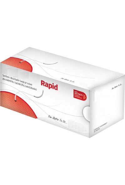 Pgla Cerrahi Hızlı Emilebilir Iplik Rapid 4/0 Keskin Iğneli 3/8 Pga 24 Adet