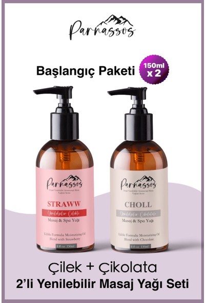 Parnassos Çilek Çikolata Özlü ve Duyusal Masaj Yağı Set 150 ml Parnassos Çilek Çikolata Özlü ve Duyusal Masaj Yağı Set 150 ml