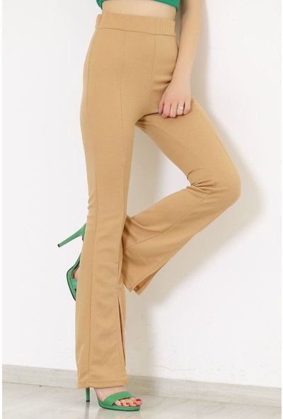 Besiba Store Yırtmaçlı Ispanyol Paça Pantolon Sütlükahve - 2189.1595. Besiba Store Yırtmaçlı Ispanyol Paça Pantolon Sütlükahve - 2189.1595.