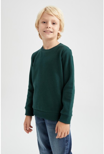 DeFacto Erkek Çocuk Regular Fit Okula Dönüş Bisiklet Yaka Selanik Kumaş Sweatshirt L0311A622AU DeFacto Erkek Çocuk Regular Fit Okula Dönüş Bisiklet Yaka Selanik Kumaş Sweatshirt L0311A622AU