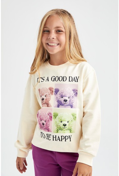 DeFacto Kız Çocuk Regular Fit İnce Sweatshirt Kumaşı Bisiklet Yaka İçi Yumuşak Tüylü Sweatshirt Y3762A622AU DeFacto Kız Çocuk Regular Fit İnce Sweatshirt Kumaşı Bisiklet Yaka İçi Yumuşak Tüylü Sweatshirt Y3762A622AU