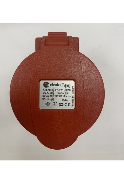 Tp Electric 5X32A. Düz Makina Prizi