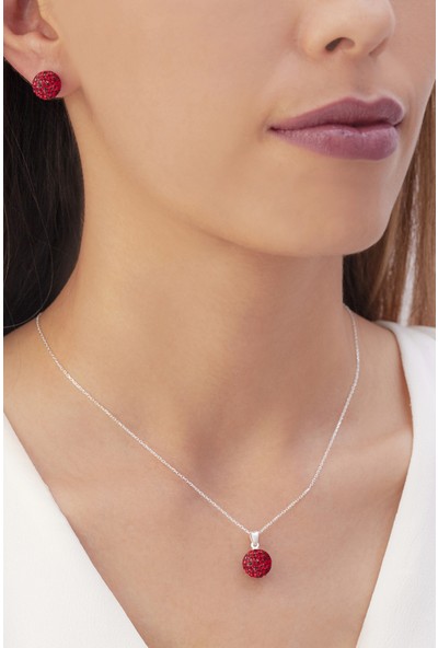 Ats Silver Zirkon Taşlı Top Kolye Küpe Takı Seti Ats Silver Zirkon Taşlı Top Kolye Küpe Takı Seti