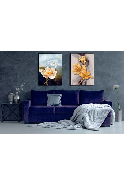 Bestablo 2 Parça Dekoratif Çiçek Kanvas Tablo Bestablo 2 Parça Dekoratif Çiçek Kanvas Tablo