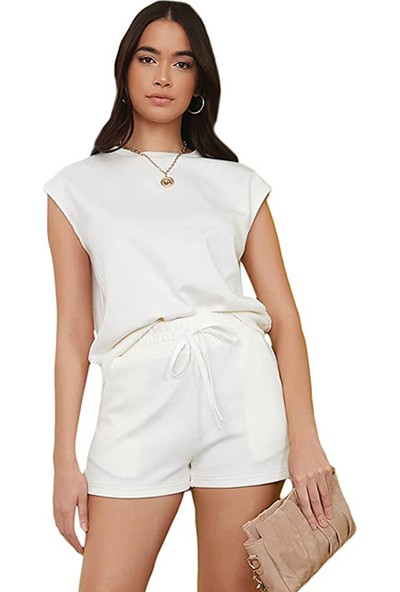 Hoturkey Yarasa Tişört Şort Spor Takım Elbise Beyaz (Yurt Dışından) Hoturkey Yarasa Tişört Şort Spor Takım Elbise Beyaz (Yurt Dışından)