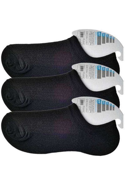 Siyah Erkek Görünmez Çorap 3 Çift