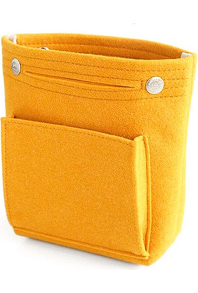 Kadınlar Taşınabilir Sarı Makyaj Çantası Keçe Kumaş Eklemek Çanta Kozmetik Organizatör