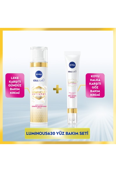 NIVEA Luminous630 Leke Karşıtı Gündüz Yüz Kremi 40ml ve Luminous630 Koyu Halka Karşıtı Göz Kremi 15ml