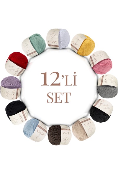 Sensy Premium Amigurumi Ipi Punch (Panç) Baby Soft Cotton 50 gr 12'li Örgü Ip Set5 Sensy Premium Amigurumi Ipi Punch (Panç) Baby Soft Cotton 50 gr 12'li Örgü Ip Set5