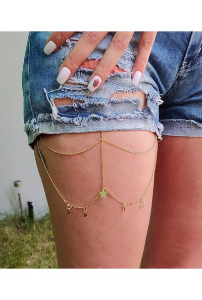 Tükkan Accessories Yıldız Figür Detay Bacak Zinciri Vücut Zincir