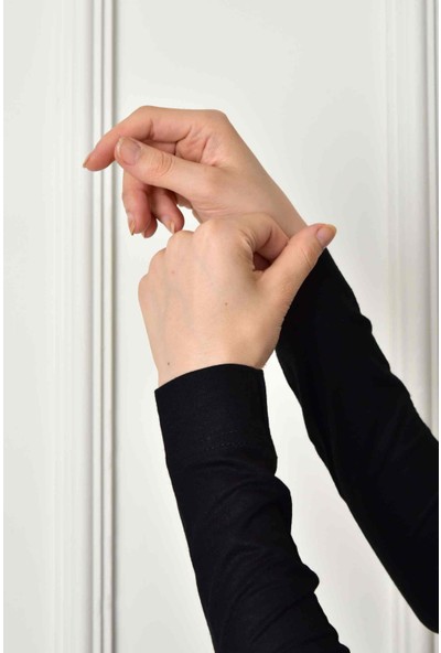 Burden İpek Düz Tesettür Kolluğu Siyah