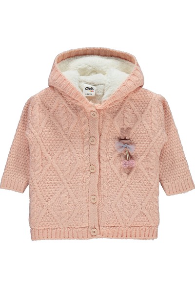 Civil Baby Kız Bebek Kapüşonlu Hırka 6-18 Ay Pudra Civil Baby Kız Bebek Kapüşonlu Hırka 6-18 Ay Pudra