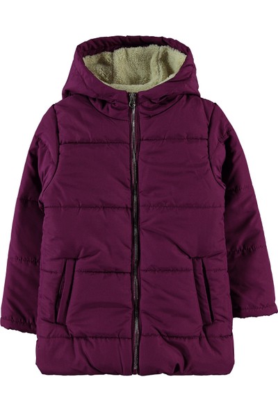 Civil Girls Kız Çocuk Kapüşonlu Mont 6-9 Yaş Mürdüm