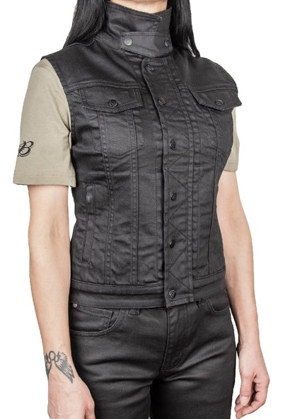 The Biker Jeans Black Iron Vest Korumalı Motosiklet Yeleği Kadın The Biker Jeans Black Iron Vest Korumalı Motosiklet Yeleği Kadın
