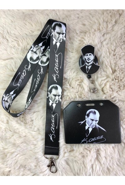 Hediyebum Atatürk Boyun Askısı Yoyo ve Kartlık Set