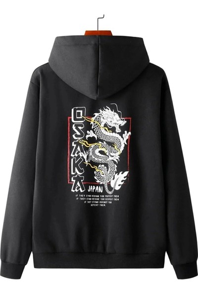 Unisex Oversize Siyah Osaka Ön Arka Baskılı Kapşonlu Sweatshirt Hoodie Unisex Oversize Siyah Osaka Ön Arka Baskılı Kapşonlu Sweatshirt Hoodie
