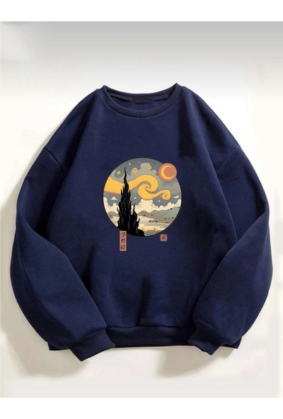 Afro Giyim Unisex Oversize Yıldızlı Gece Tablosu Baskılı Sweatshirt Afro Giyim Unisex Oversize Yıldızlı Gece Tablosu Baskılı Sweatshirt
