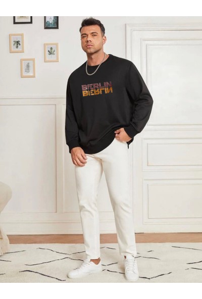 Afro Giyim Berlin Baskılı Siyah Sweatshirt Afro Giyim Berlin Baskılı Siyah Sweatshirt