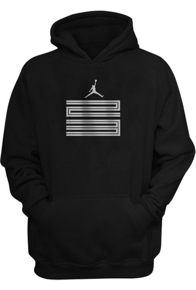 Unisex Siyah Kapşonlu Baskılı Hoddie Unisex Siyah Kapşonlu Baskılı Hoddie