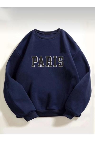 Afro Giyim Kadın Oversize Parıs Baskılı Sweatshirt Afro Giyim Kadın Oversize Parıs Baskılı Sweatshirt