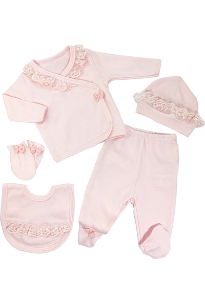 İmaj Bebe Kız Bebekdantelli 5 Parça Hastane Çıkış Seti