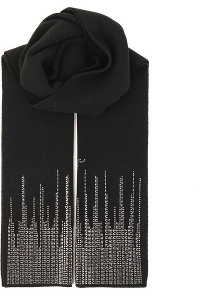 Siyah Kaşmir Yün Lucia Taş Süslü Atkı 30 x 175 cm Siyah Kaşmir Yün Lucia Taş Süslü Atkı 30 x 175 cm