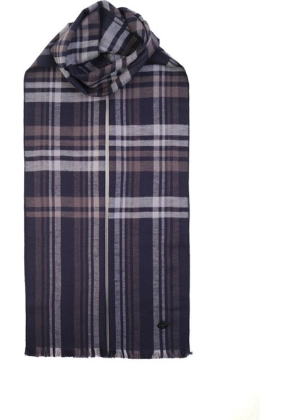 Siyah Ipek Karışımlı Lotus Çizgili Kaşkol Atkı 30 x 180 cm