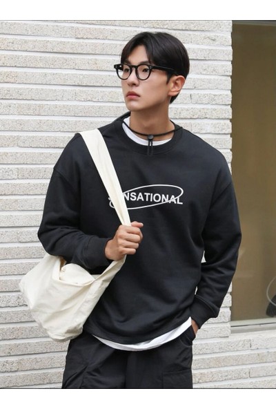 Afro Giyim Erkek Siyah Oversize Sensational Baskılı Sweatshirt Afro Giyim Erkek Siyah Oversize Sensational Baskılı Sweatshirt