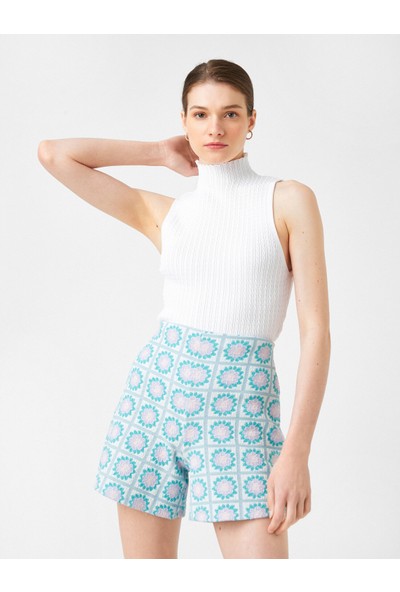 Balıkçı Yaka Atlet Örgü Detaylı