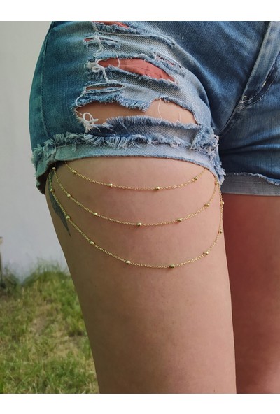 Tükkan Accessories 3 Sıra Top Figür Detay Bacak Zinciri Vücut Aksesuarı