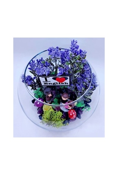 Fietra Öğretmenler Günü Hediyesi Ingilizce Öğretmenine Özel I Love English Yazılı Cam Teraryum - Kadın Fietra Öğretmenler Günü Hediyesi Ingilizce Öğretmenine Özel I Love English Yazılı Cam Teraryum - Kadın