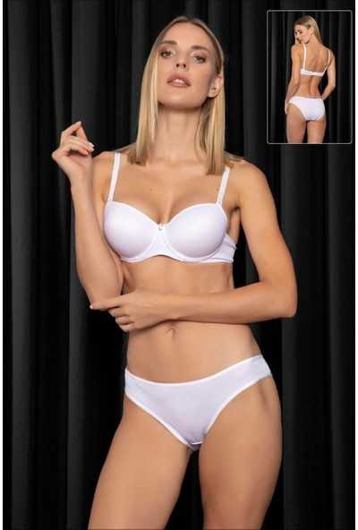 Holy Shawties Kadın Dolgulu Balenli Sütyen Beyaz Takım