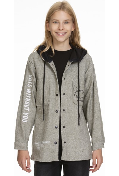 Angelos Girls Kız Çocuk Kapüşonlu Baskılı Gömlek 9-14 Yaş LX167