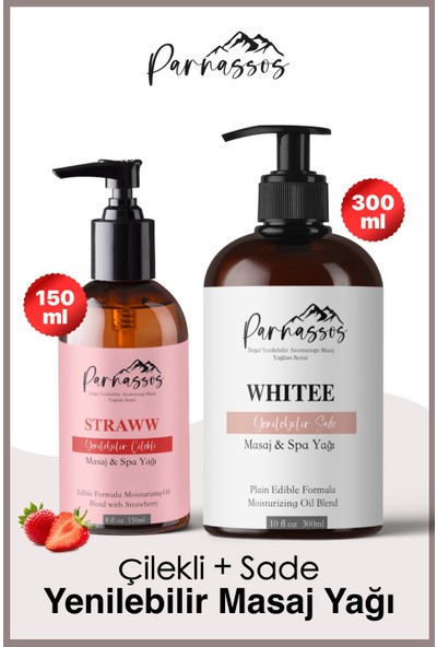 Parnassos Sade300 ml + Çilek Özlü Ipeksi Etkili Aromaterapi Masaj Yağı 150 ml 2'li Parnassos Sade300 ml + Çilek Özlü Ipeksi Etkili Aromaterapi Masaj Yağı 150 ml 2'li