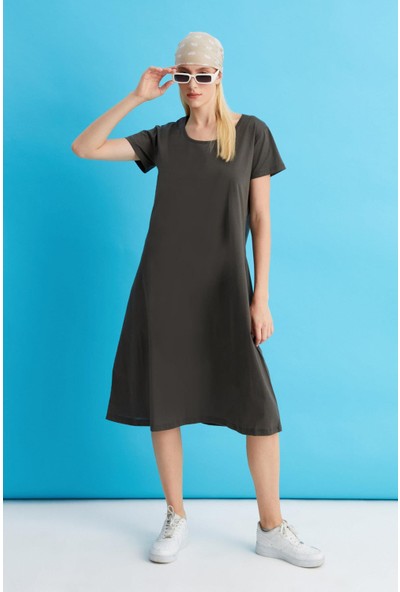 Alexandergardi Kısa Kollu Salaş Elbise (B22-43600)