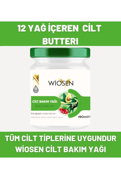 Wiosen Butter Cilt Bakım Yağı 12 Yağ Içeren Özel Formül 190 ml Wiosen Butter Cilt Bakım Yağı 12 Yağ Içeren Özel Formül 190 ml