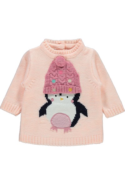 Civil Baby Kız Bebek Triko Kazak 6-18 Ay Somon