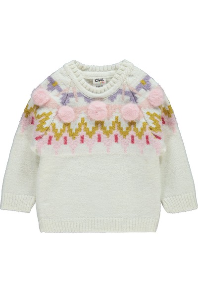 Civil Baby Kız Bebek Triko Kazak 6-18 Ay Ekru