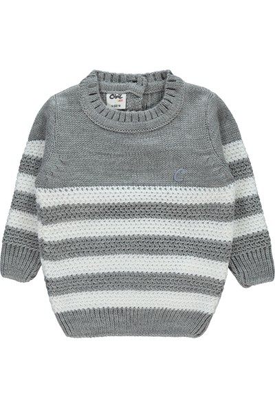 Civil Baby Erkek Bebek Triko Kazak 6-18 Ay Gri Civil Baby Erkek Bebek Triko Kazak 6-18 Ay Gri