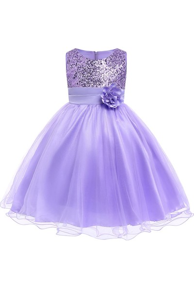 Moda Sitesi Kız Çocuk Pullu Payetli Abiye Elbise