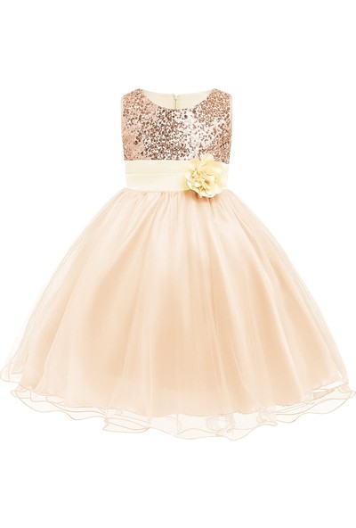 Moda Sitesi Kız Çocuk Pullu Payetli Abiye Elbise