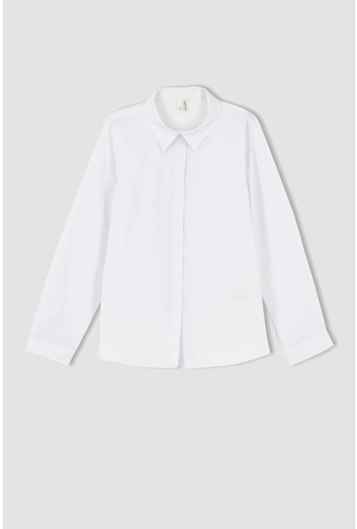 DeFacto Kız Çocuk Okula Dönüş Regular Fit Uzun Kollu Uzun Kollu Gömlek K9023A622AU