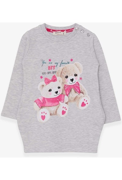 Breeze Kız Çocuk Tunik Ayıcık Baskılı Simli Açık Gri Melanj Mody (1.5-5 Yaş) Breeze Kız Çocuk Tunik Ayıcık Baskılı Simli Açık Gri Melanj Mody (1.5-5 Yaş)
