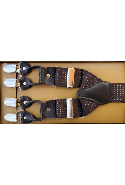 Kemer Sepeti Kahve Puantiyeli 6 Klipsli Pantolon Askısı Kemer Sepeti Kahve Puantiyeli 6 Klipsli Pantolon Askısı