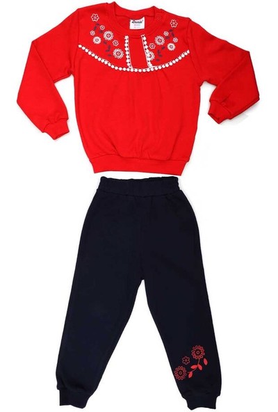 Damla Dantelli Bebek Takımı 2'li 20470 | Kırmızı