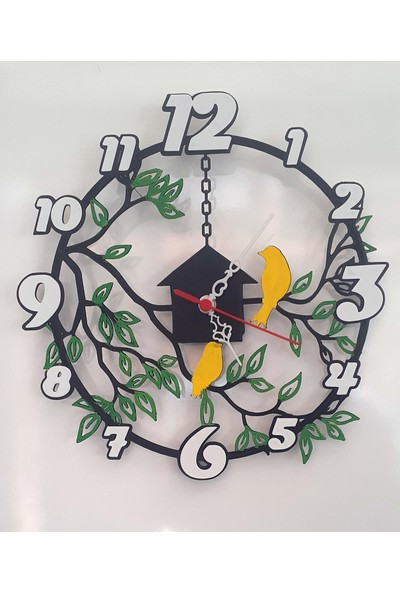 Dekoratif Renkli Kuş Evi Duvar Saati Model 201 Dekoratif Renkli Kuş Evi Duvar Saati Model 201